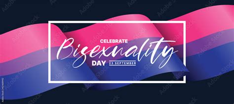 Celebrate Bisexuality Day White Text In White Frame With Pink Purple