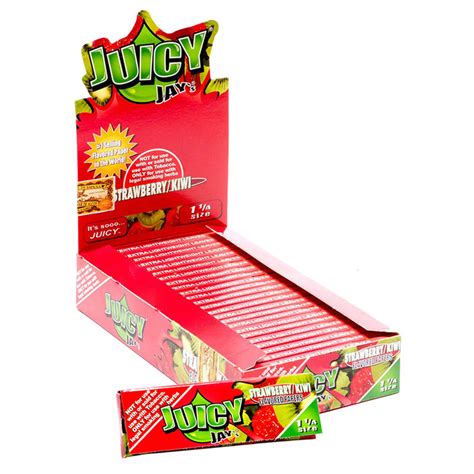 Juicy Jays Strawberry Kiwi Flavored Rolling Papers 1 1 4 Wholesale