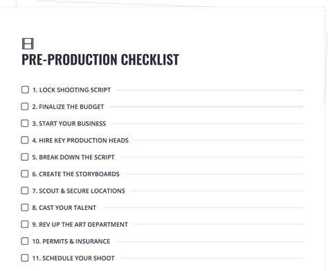 the ultimate pre production checklist for film and video [free checklist]