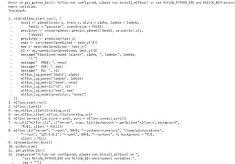 python mlflow not configured set environment variables