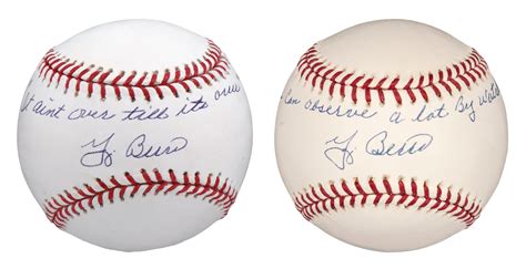 Lot Detail Lot Of 2 Yogi Berra Signed And Inscribed “it Aint Over