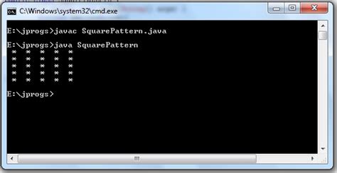java program to print square pattern with stars