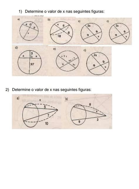 Determine O Valor De X Nas Seguintes Figuras Br