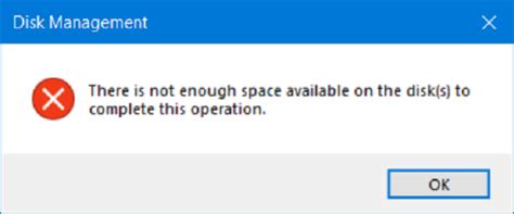 there is not enough space available on the disk s to complete this