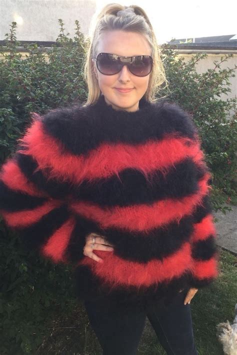Angora Fluffy Mohair Sweater Pullovers Outfit Fuzzy Mohair Sweater