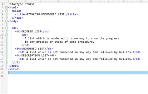 complete information about description list in html