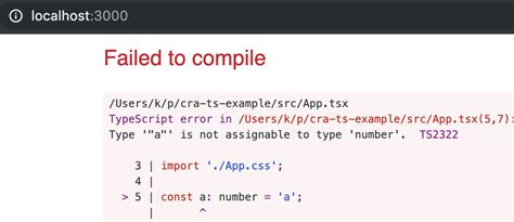 create react app v3 doesn t show typescript errors in overlay · issue