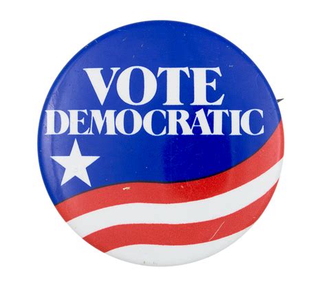 Vote Democratic Flag Busy Beaver Button Museum