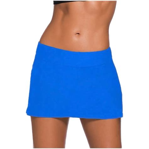 Royal Blue Swim Bikini Bottom Beach Skirted Simple Sexy Split Single