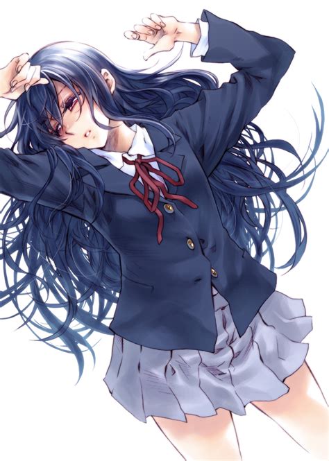 Safebooru 1girl Alternate Hairstyle Black Hair Brown Eyes Hair Down K