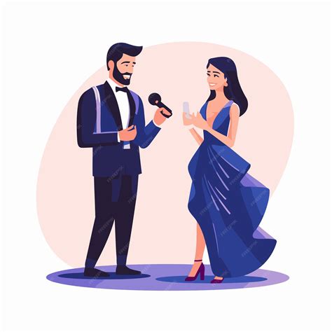 Premium Vector Couple Singing Karaoke Man And Woman Singing Karaoke
