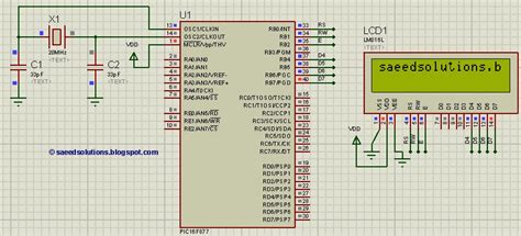 pic16f877 lcd code and proteus simulation