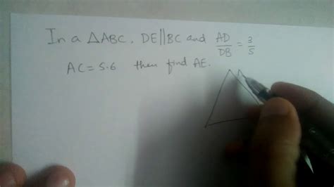 In Triangle Abc De Bc And Ad Db 3 5 Ac 5 6 Find The Value Of Ae