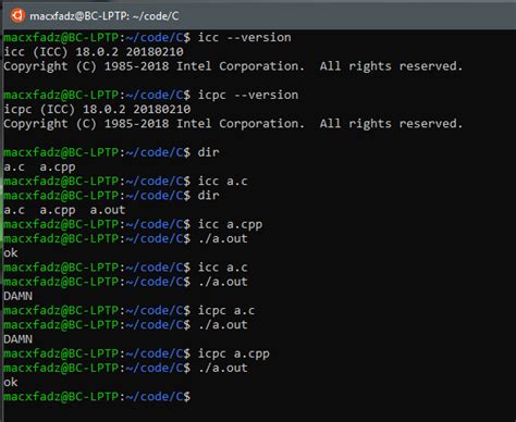cannot invoke intel c c compiler from windows10 subsystem linux wsl