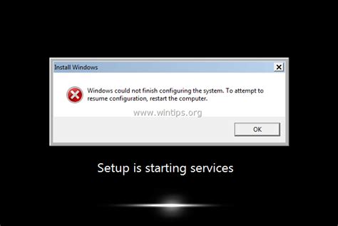 how to fix windows could not finish configuring the system error