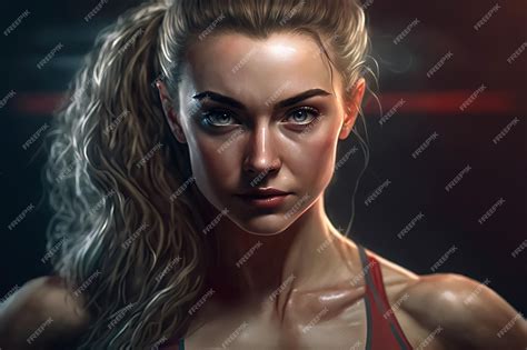 Premium Ai Image Portrait Of A Sporty Slim Girl Training In Gym In