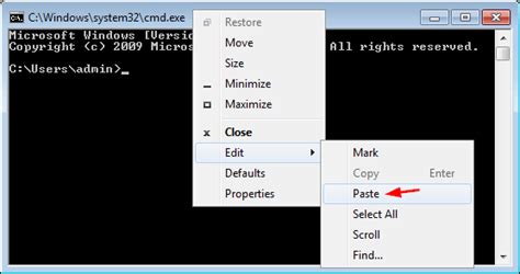 how to copy and paste in command prompt on windows 10 8