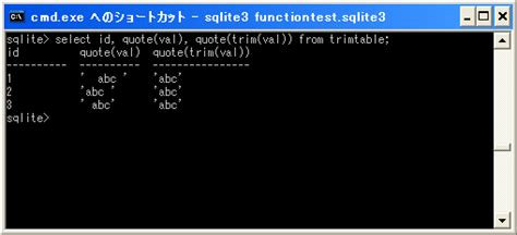 trim関数 rtrim関数 ltrim関数 sqlite関数の使い方 sqlite入門