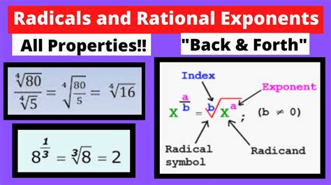 Rational Exponents And Radicals Rewriting Simplifying Multiplying