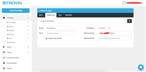 bitmovin unable to connect amazon s3 output stack overflow