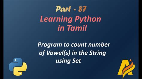 python in tamil program to count the number of vowels in the string
