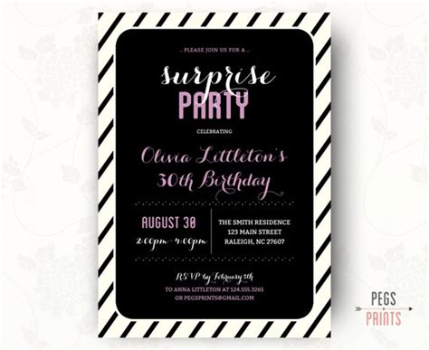 Surprise 30th Birthday Invitation Adult Surprise By Pegsprints