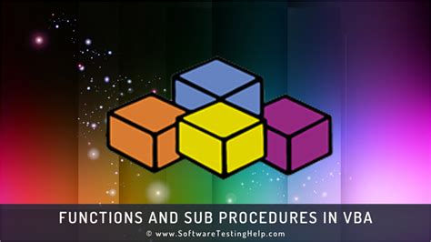 excel vba functions and sub procedures [with examples]