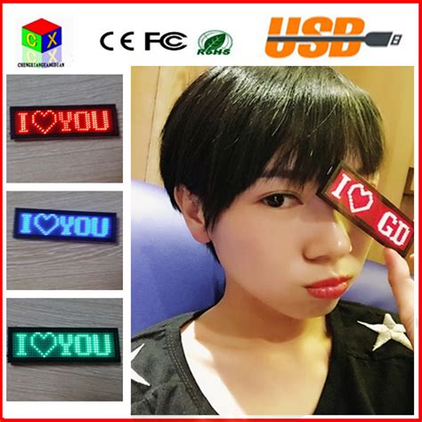 44 11 red led smd sign scrolling text message name card tag display