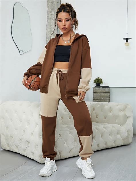 Shein Ezwear Zip Up Drop Shoulder Hoodie Shein Euqs