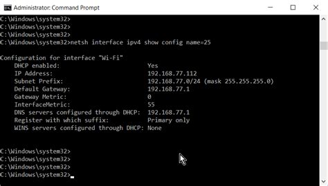 show and configure ipv4 on the windows cmd command prompt with netsh