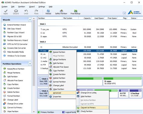 how to convert logical partition to primary without data loss