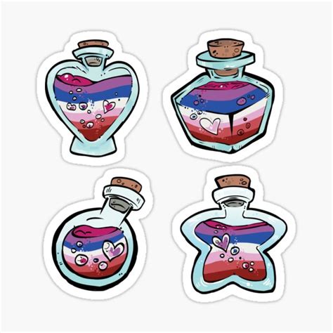 Potions Of Pride Bi Lesbian Sticker For Sale By Ovaettr Redbubble
