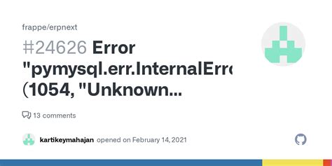 error pymysql errternalerror 1054 unknown column export type