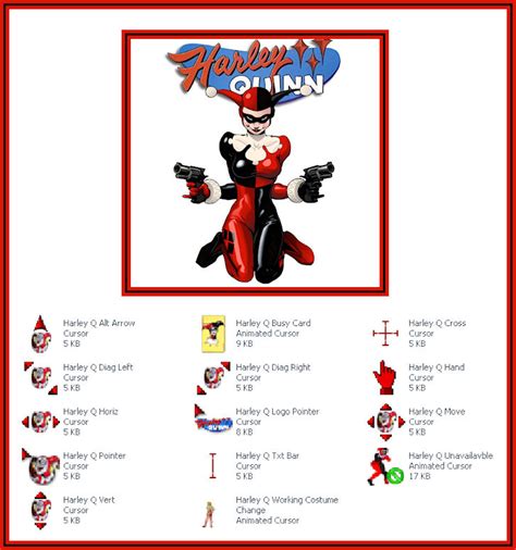 harley quinn cursor set by superman8193 on deviantart