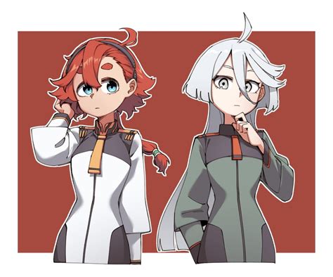 Suletta Mercury And Miorine Rembran Gundam And 1 More Drawn By