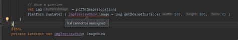 kotlin val cannot be reassigned except that i defined my variable as