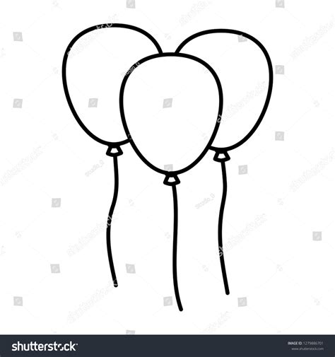 Balloons Helium Floating Icon Royalty Free Stock Vector 1279886701