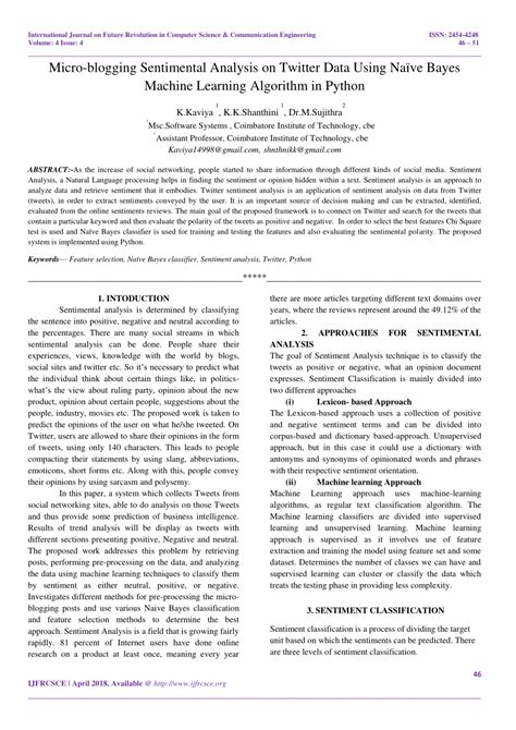 pdf micro blogging sentimental analysis on twitter data using naïve
