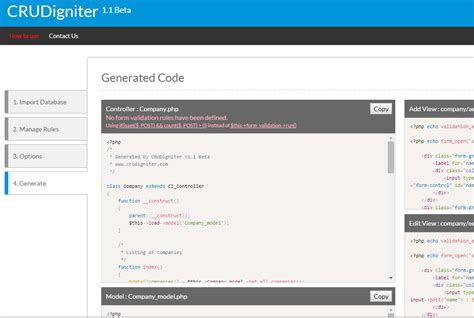 crudigniter codeigniter auto code generator for crud