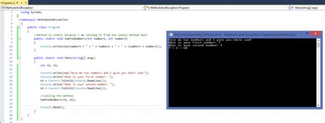 c basic lesson 5 methods exception treatments