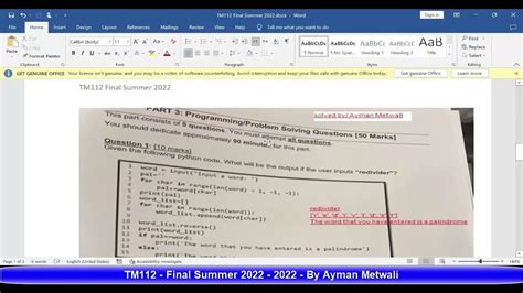 tm112 final summer 2022 2023 youtube