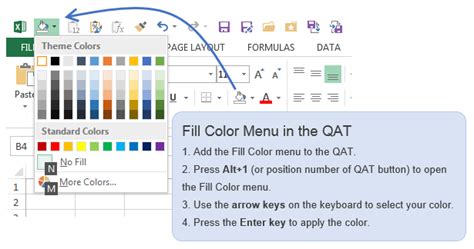5 excel keyboard shortcuts for font or fill colors excel