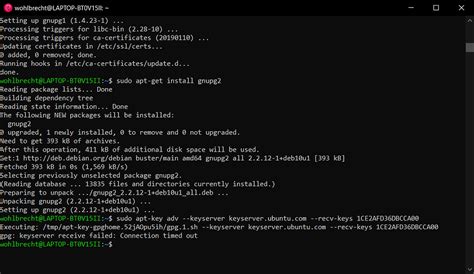 error gpg keyserver receive failed setup and configuration