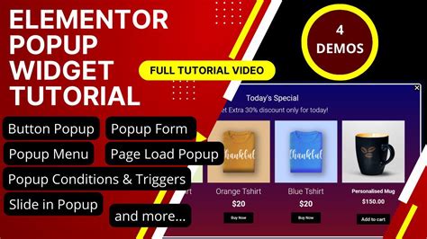 how to create popup in elementor step by step video tutorial
