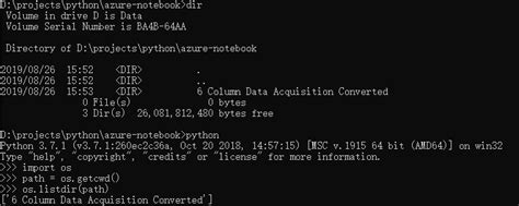 python how to specify a path for microsoft azure jupyter