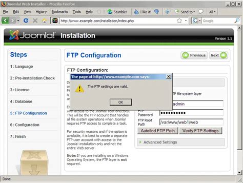 installing joomla 1 5 6 on a ligd web server debian etch page 2