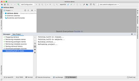 how to retrieve metadata from salesforce with jetforcer and jetbrains