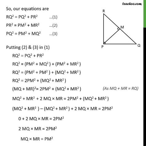 Question 2 Pqr Is A Triangle Right Angled At P And M Is
