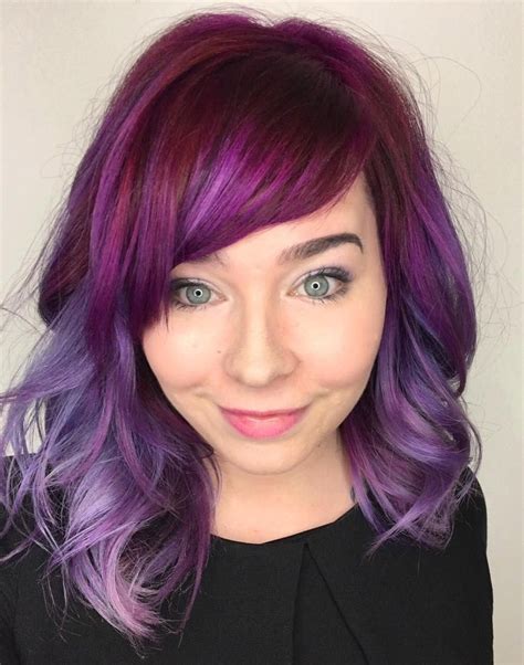 40 Versatile Ideas Of Purple Highlights For Blonde Brown And Red Hair