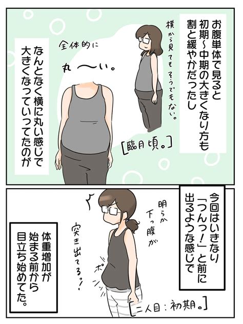 1人目2人目でこんなに違った、妊娠中のお腹の出方。 思い当たった原因は…自分自身？！ By 冷え田やっこ みんなの体験記【妊娠・出産・育児】